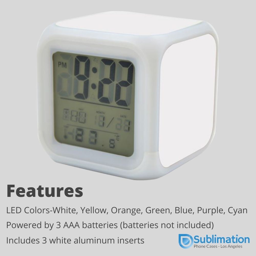 Sublimation Kids Digital LED Alarm Clock- DIY Print - Los Angeles 2022 ...